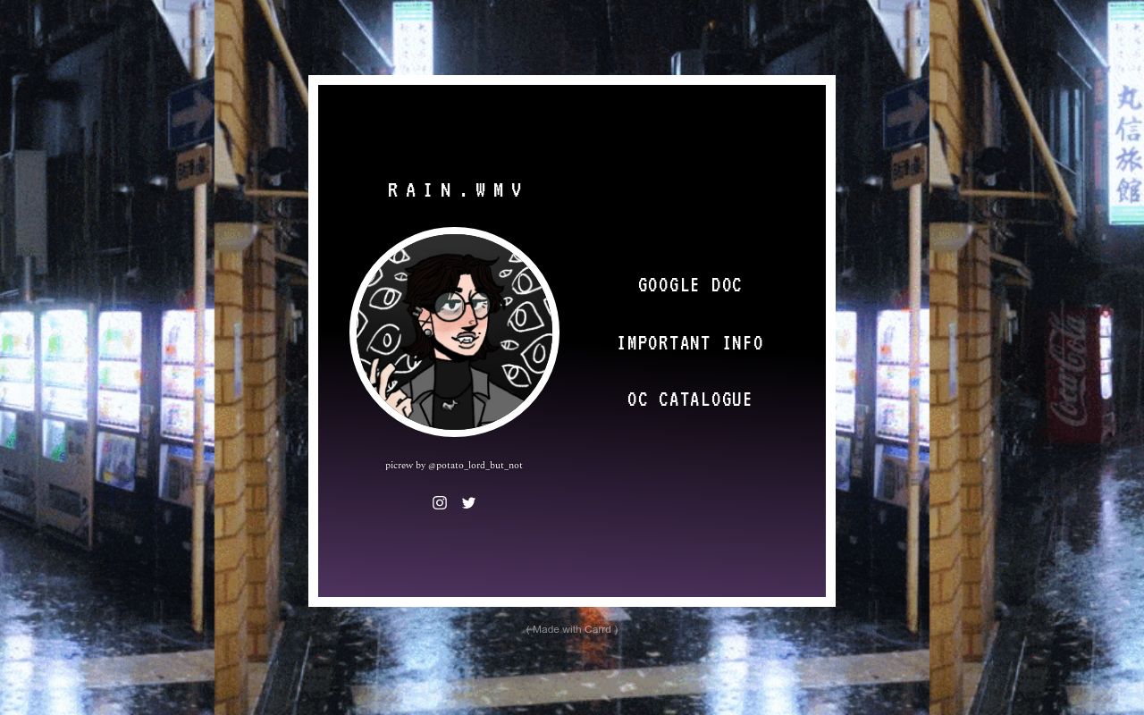 Rain's OC Carrd